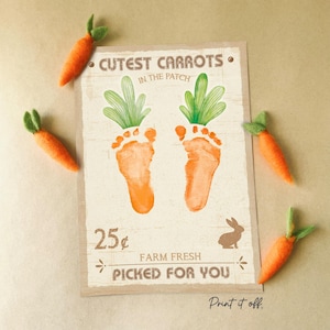 Cutest Carrots Farm Sign Patch Easter / Footprint Feet Art Craft / Kids ...