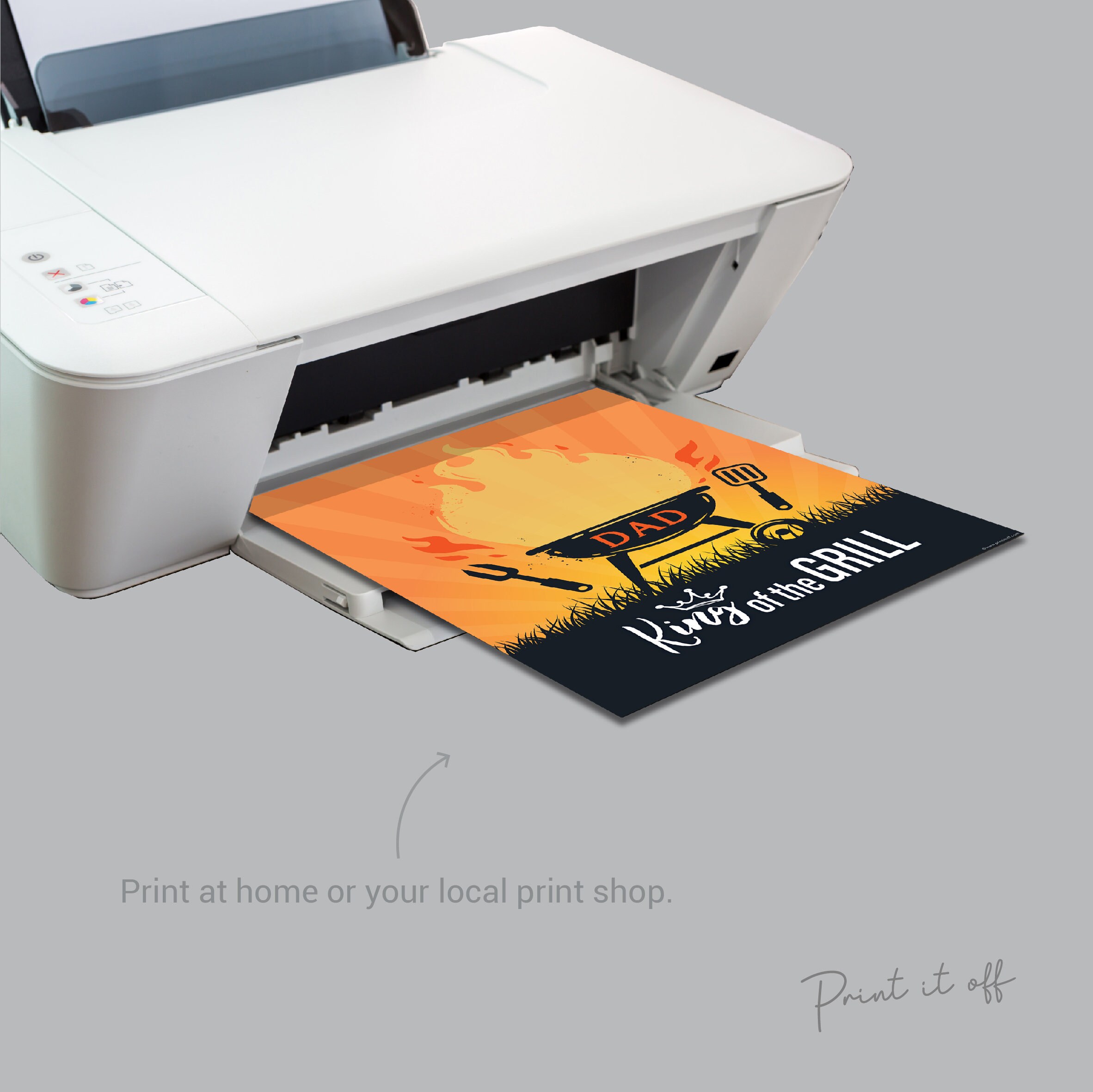 Dad King of the Grill / BBQ Grill Master / Handprint Hand Art | Etsy