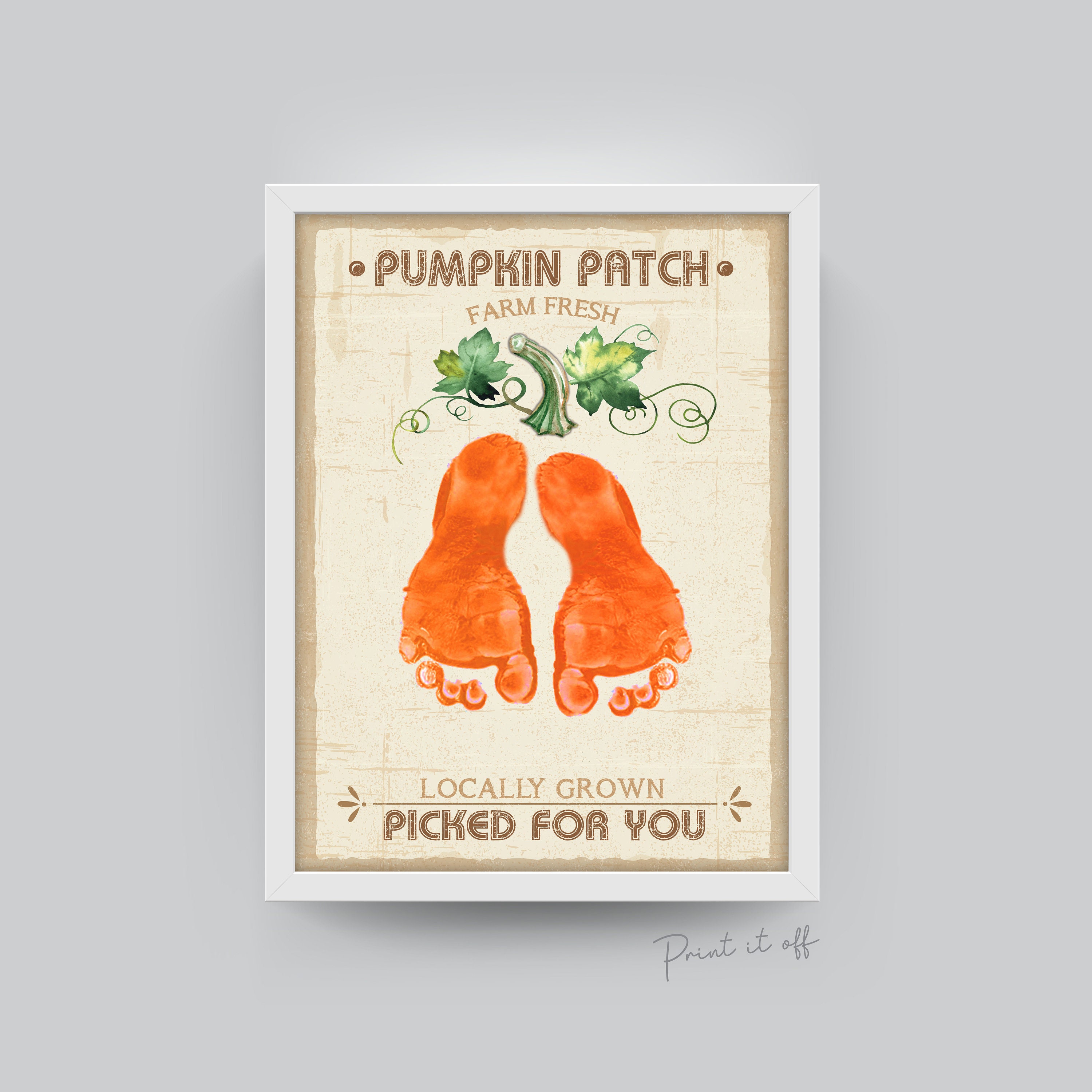 Farm Sign Pumpkin Patch / Footprint Feet Art Craft / Kids Baby - Etsy