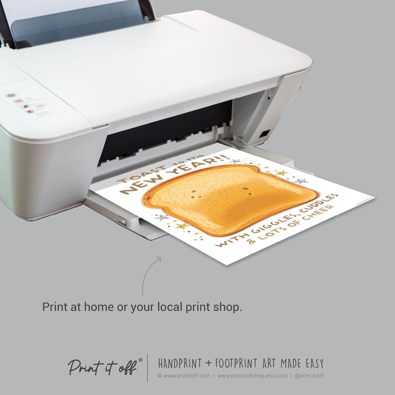 Toast Happy New Year - Handprint Footprint Art Craft Printable Keepsake ...