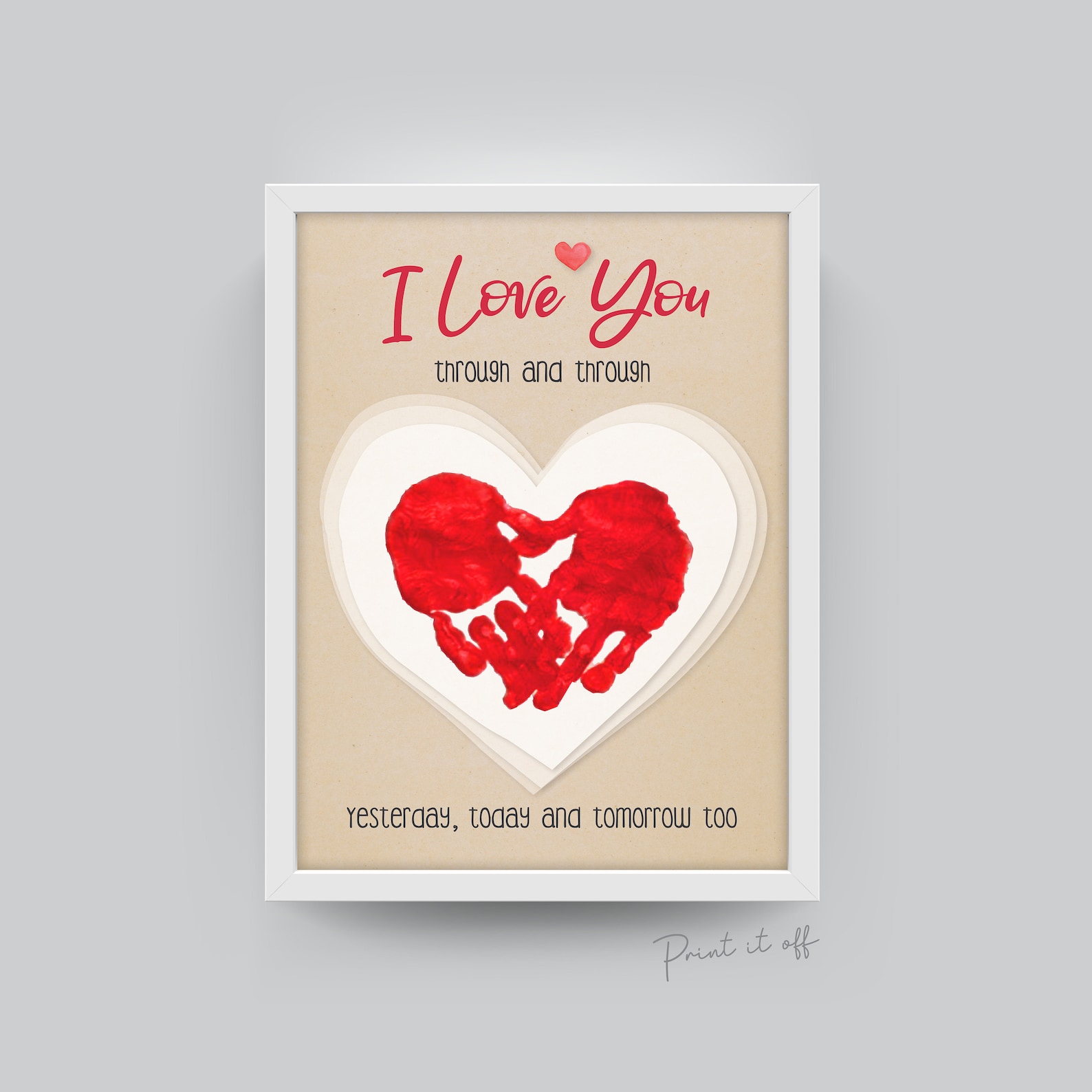 I Love You / Handprint Footprint Art Craft / Heart - Etsy