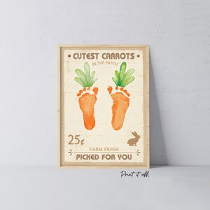Cutest Carrots Farm Sign Patch Easter / Footprint Feet Art Craft / Kids ...