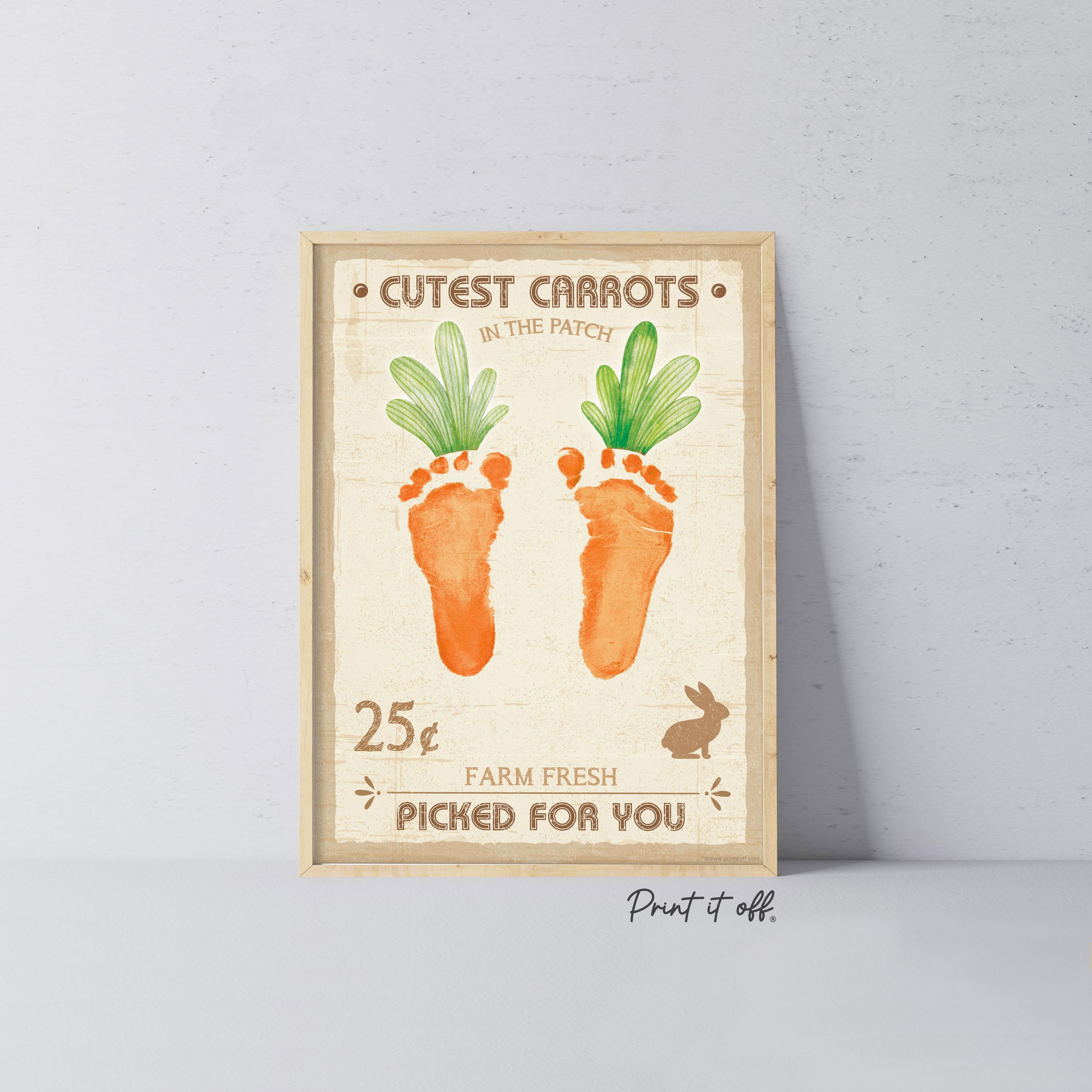 Cutest Carrots Farm Sign Patch Easter / Footprint Feet Art Craft / Kids ...