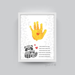 The Kissing Hand Book Racoon / First Day School Handprint Hand Art ...