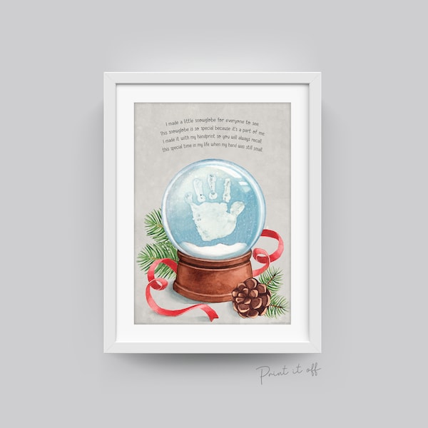 Handprint Snowglobe - Etsy
