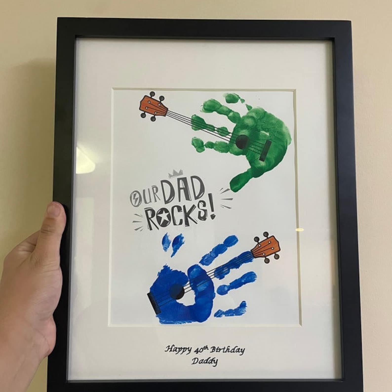 Handprint Art Craft / Our Dad Rocks Guitar / Father's Day - Etsy
