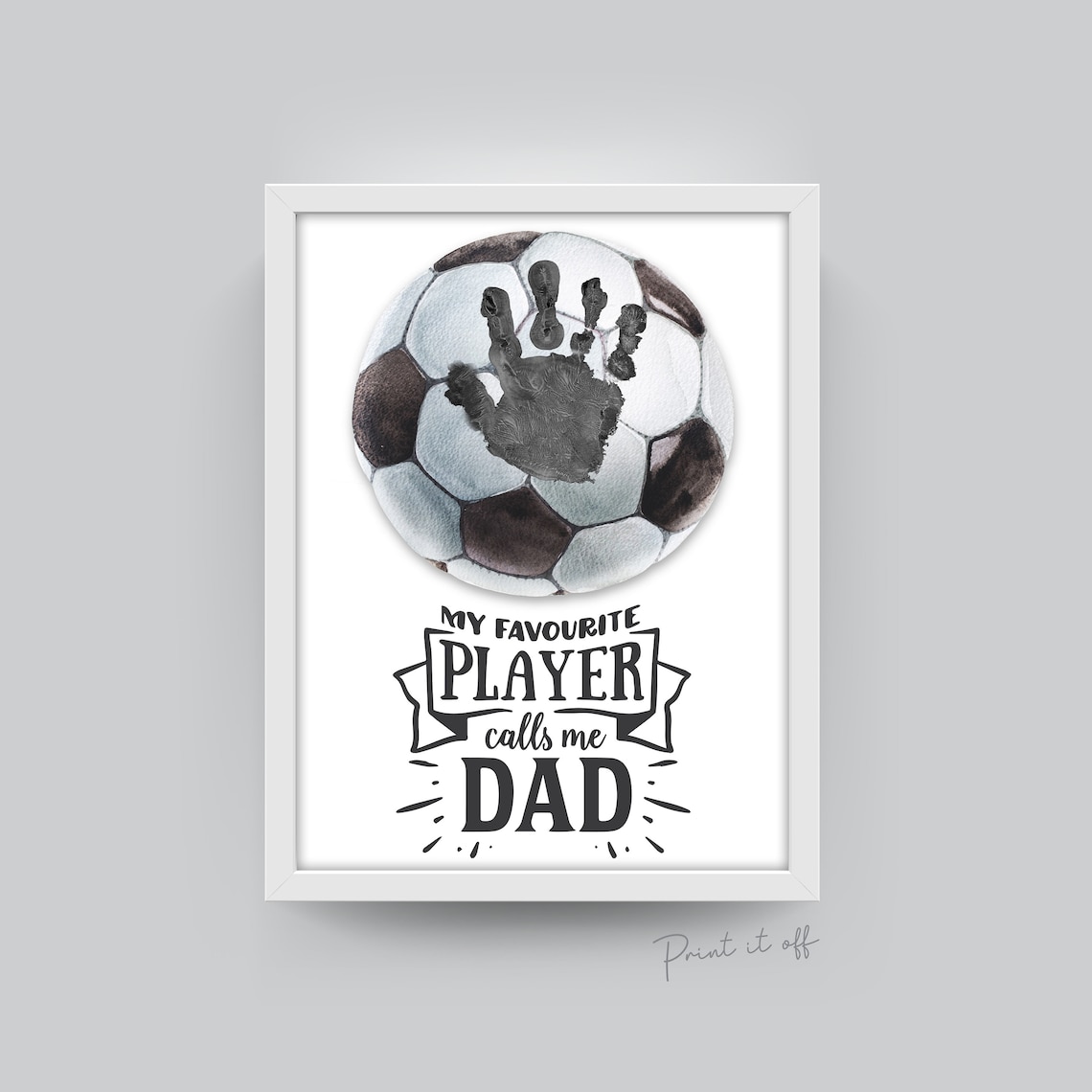 Football Soccer / Handprint Footprint Art Craft / Sports Dad Father's ...