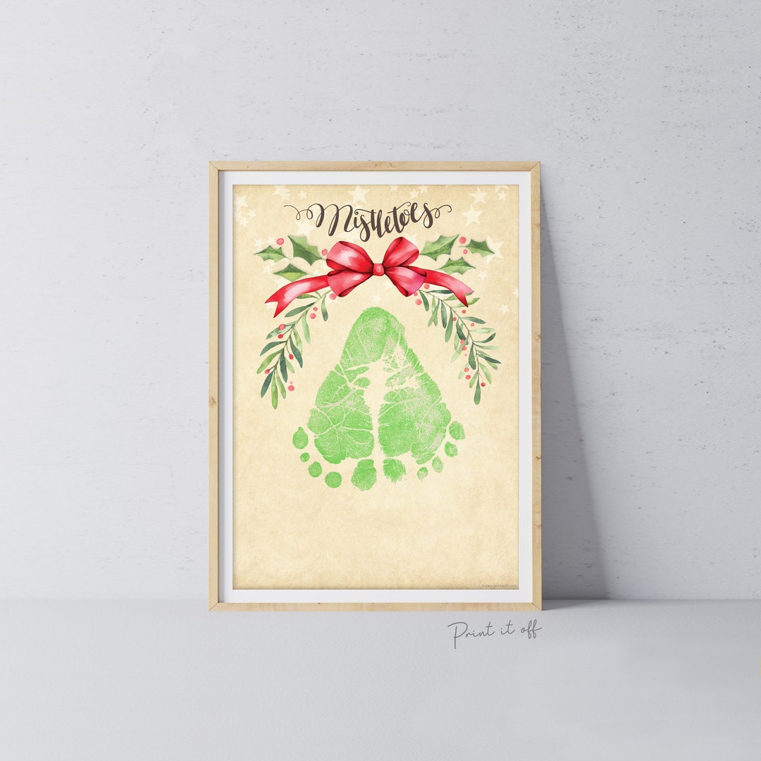 Mistletoes Footprint Foot Feet Art Craft / Christmas Xmas Kids Baby ...