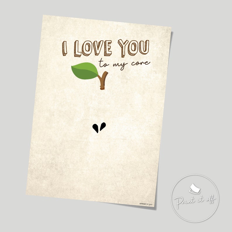 I Love You to the Core / Apple / Footprint Handprint Art Craft - Etsy UK