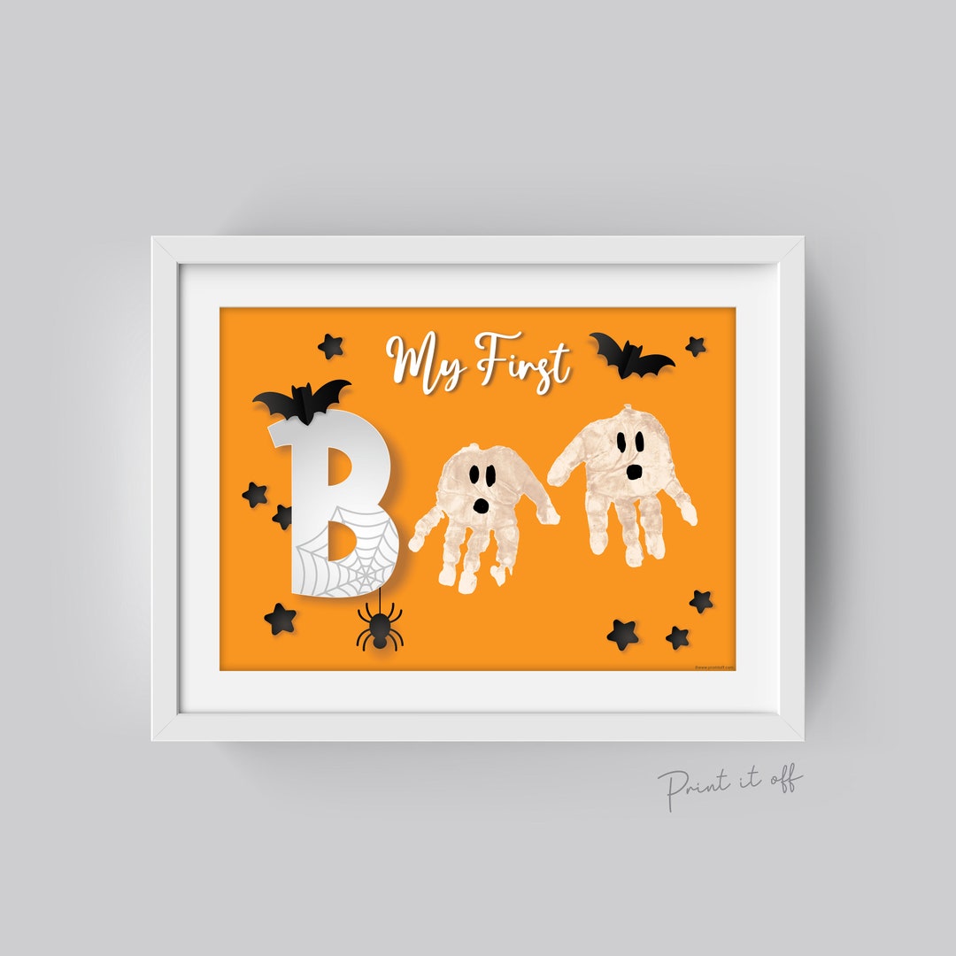 My First Boo / 1st Halloween Ghost Footprint Handprint Art Craft Child ...