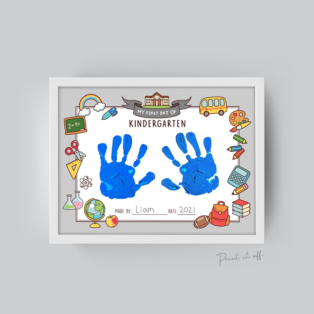 Kindergarten Handprint Hand Art / 1st Day First Day / Starting School ...