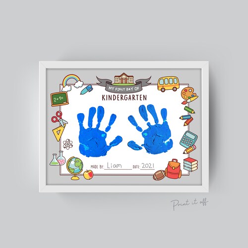 My First Day School / Handprint Hand Craft Art Poem / Starting - Etsy