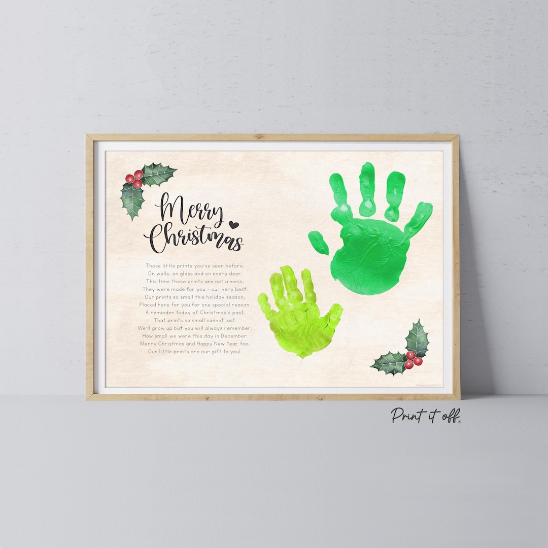 Christmas Handprint Poem Siblings / Xmas Art Craft / Baby Kids Toddler ...