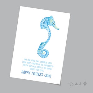 Seahorse Handprint Art Craft / Happy Father's Day Daddy Dad / Child ...