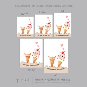 You Make My Heart Melt Ice-cream / Handprint Hand Art Craft Template ...