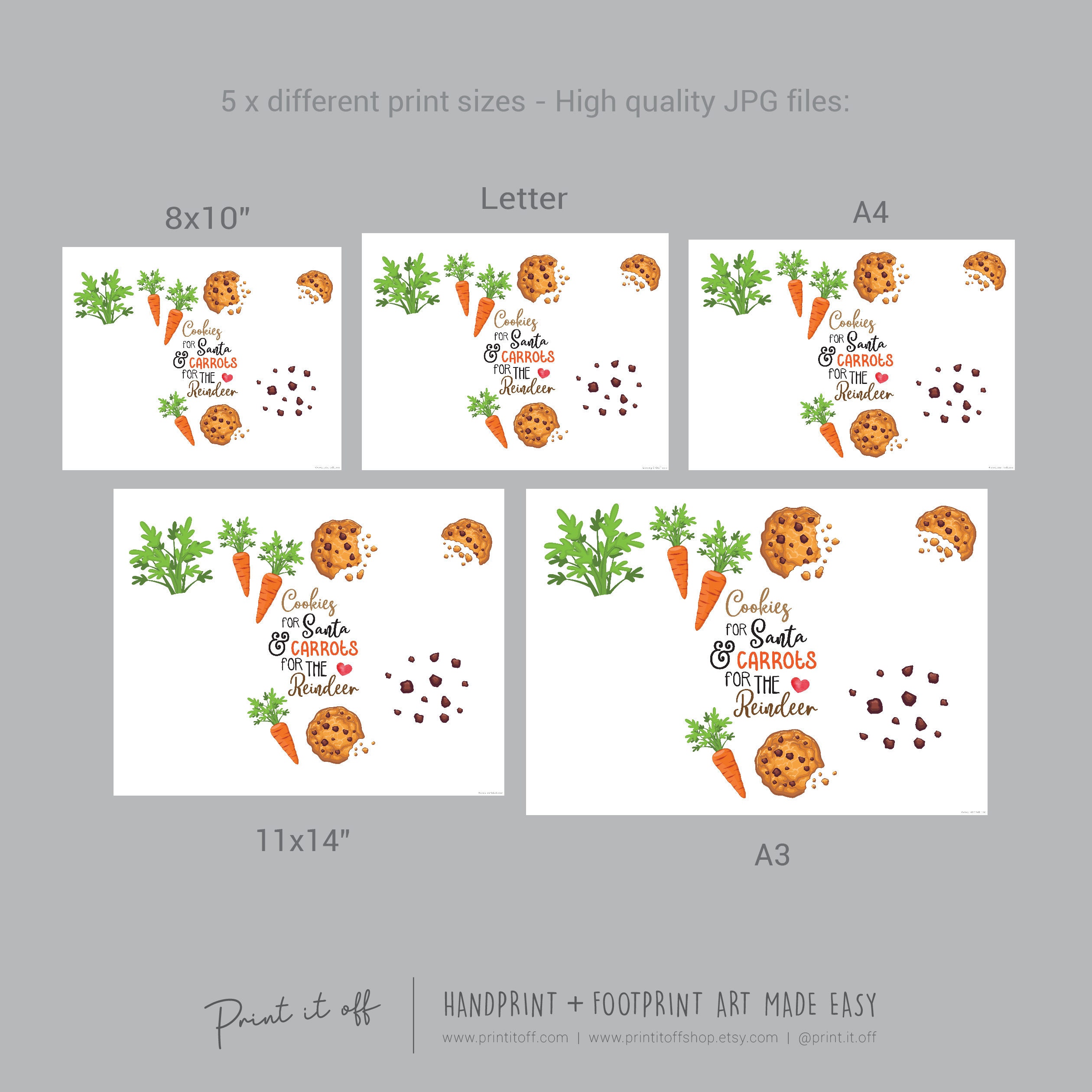 Cookies Santa Carrot Reindeer Footprint Handprint Art Craft / Christmas ...