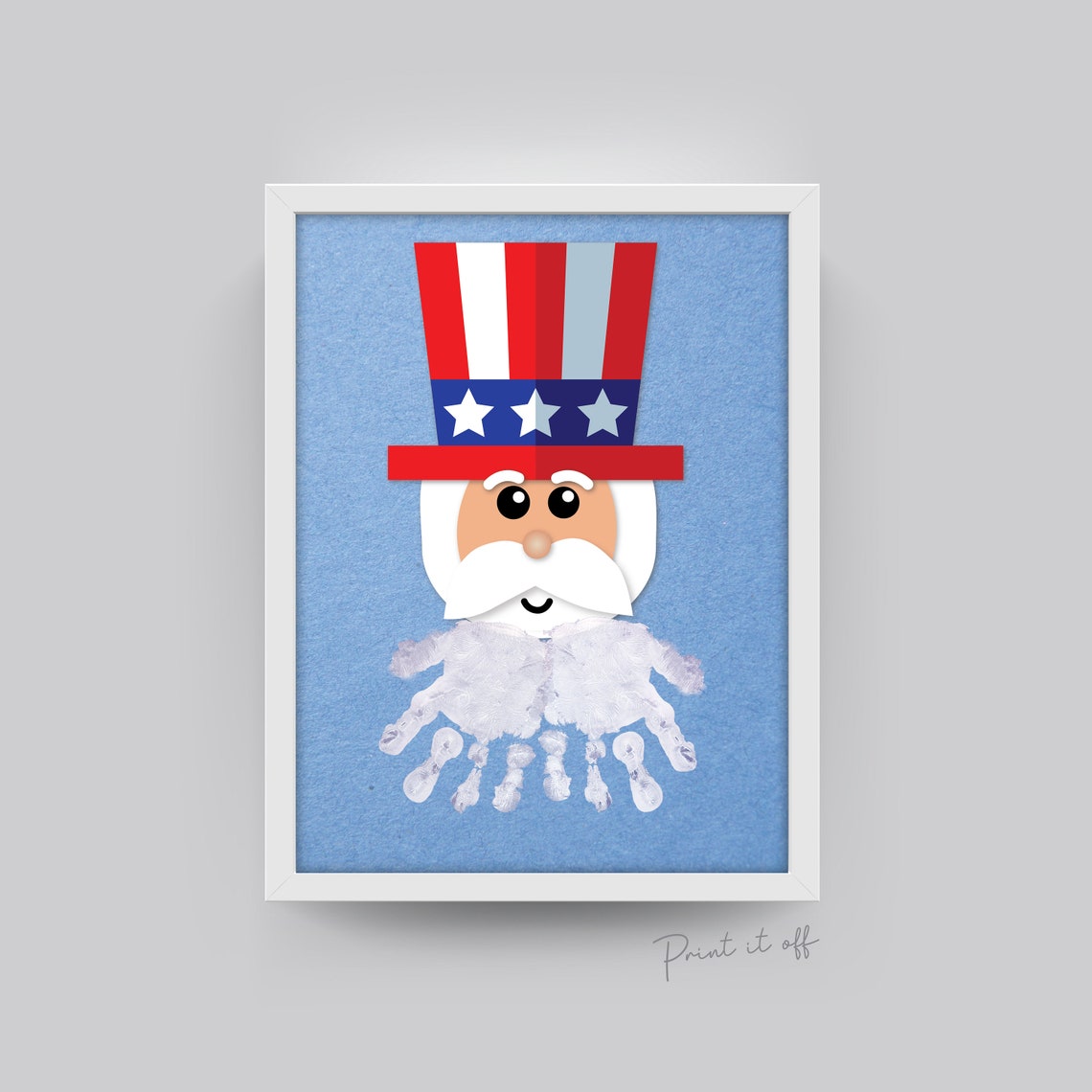 Uncle Sam Handprint Art / Craft Activity Card / Happy 4th of - Etsy