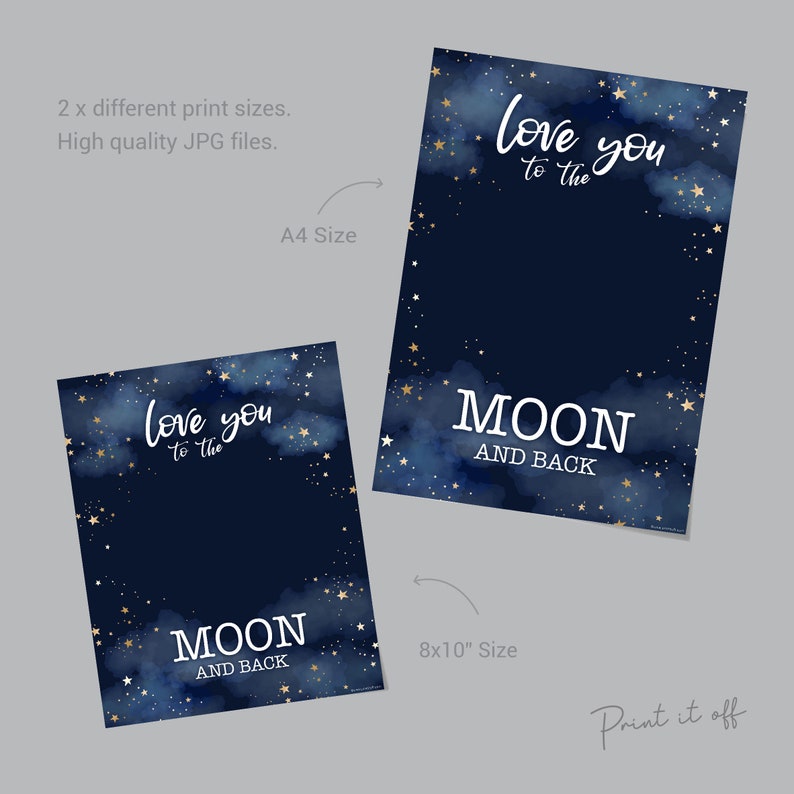 Love You to the Moon and Back / Bottom Bum Print / | Etsy