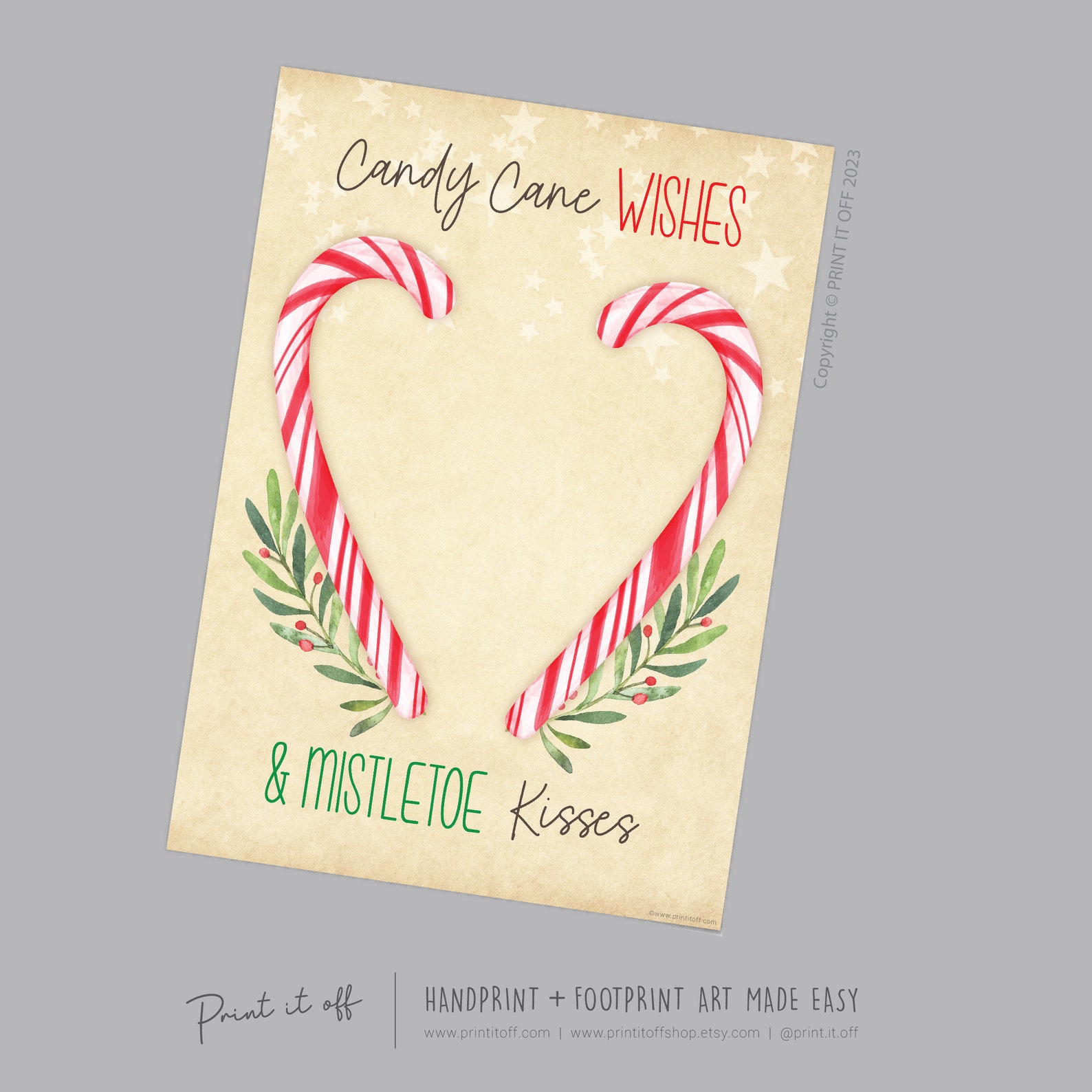 Candy Cane Wishes Mistletoes Kisses Footprint Handprint Art Craft ...