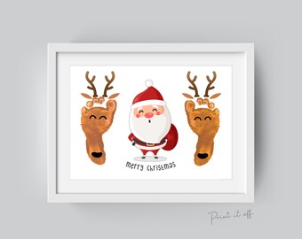 Reindeer Footprint Art - Etsy
