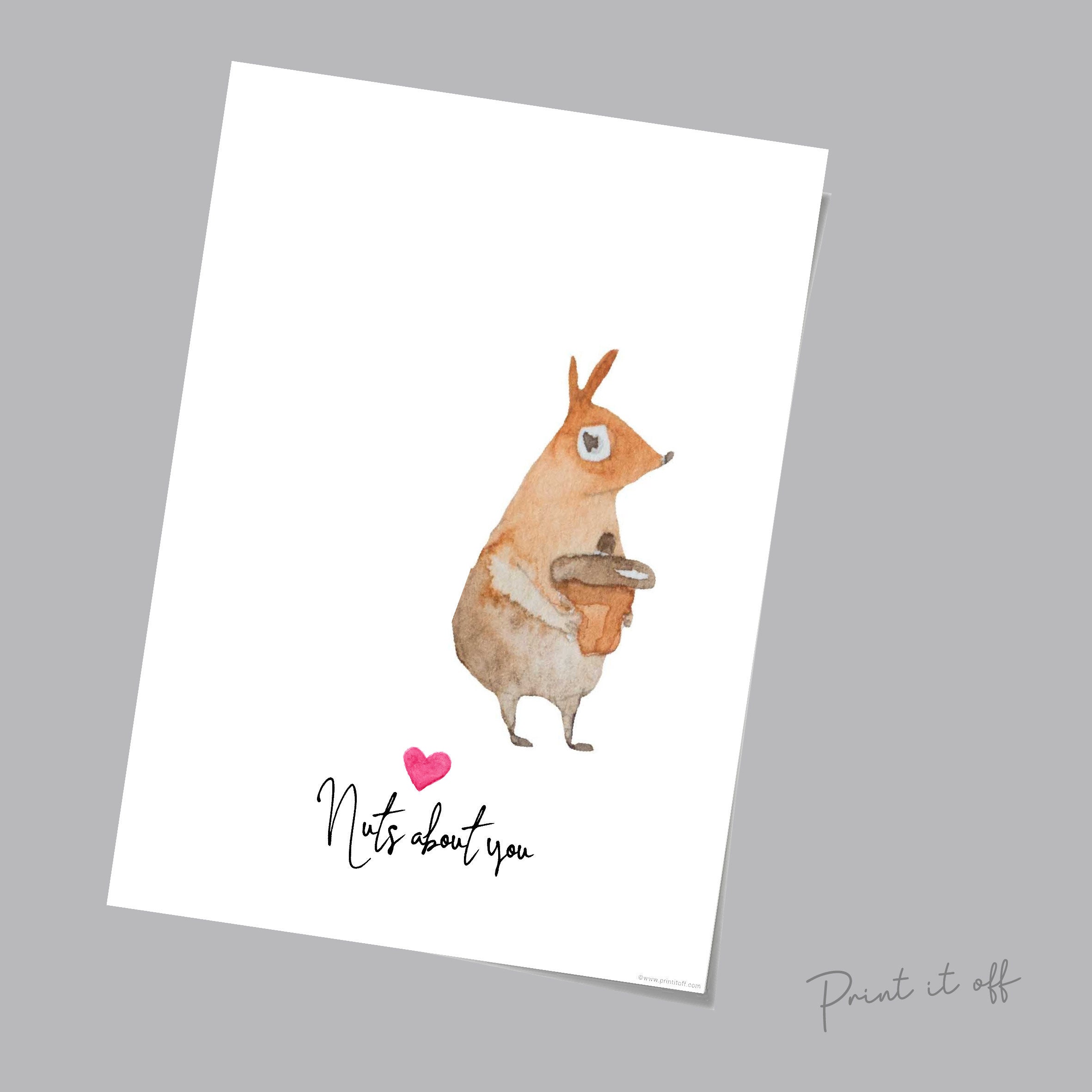 Squirrel Footprint / Nuts About You / Autumn Valentines / | Etsy