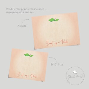 Baby Bottom Print / Sweet as a Peach / Baby Bum Butt Art / Printable ...