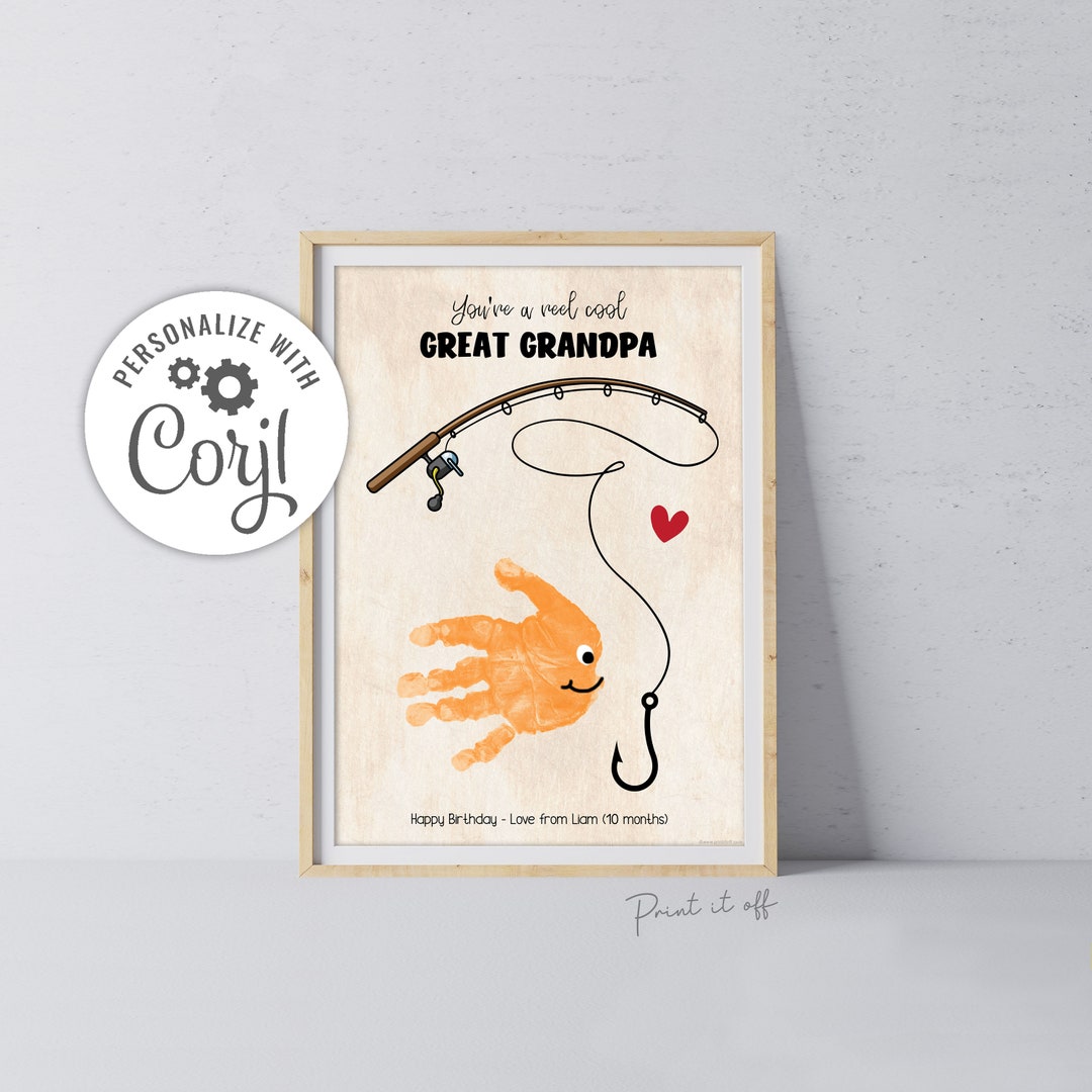Fish Handprint EDITABLE / Hand Art Craft / Father's Day Birthday ...