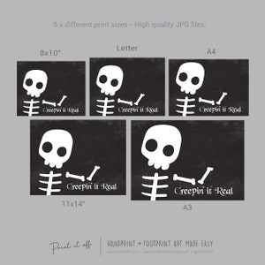Creepin It Real Skeleton Footprint Handprint Foot Hand Halloween Art ...