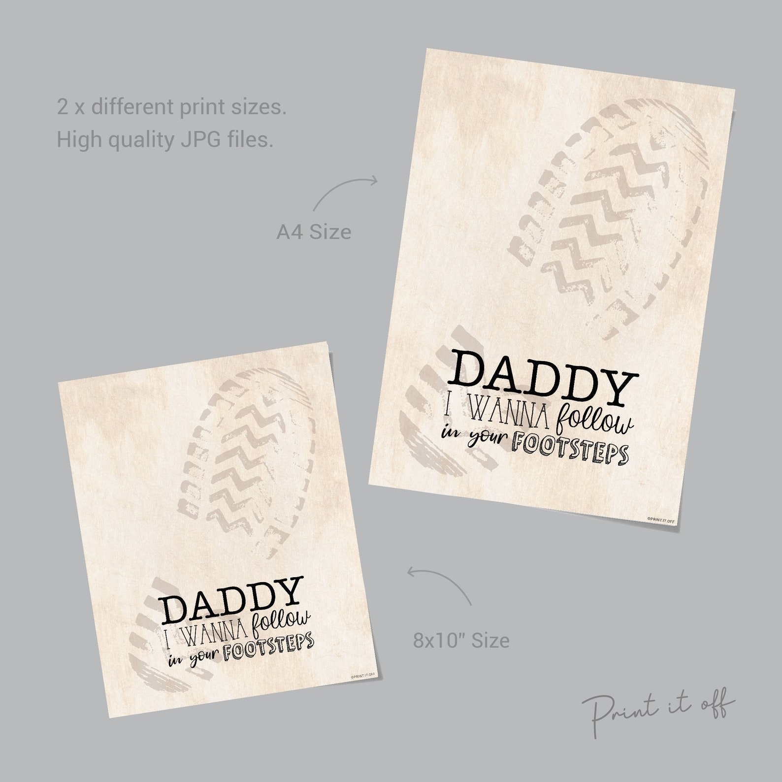 Daddy I Wanna Follow in Your Footsteps / Boot Footprint Art / - Etsy Canada