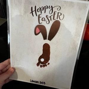 Hoppy Easter Bunny Brown / Footprint Art / Cute Foot Feet / Kids Baby ...
