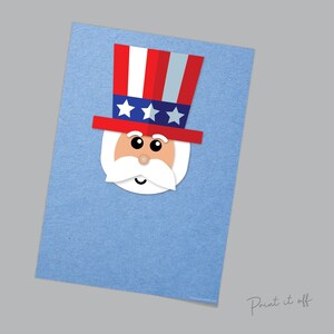 Uncle Sam Handprint Art / Craft Activity Card / Happy 4th of July ...