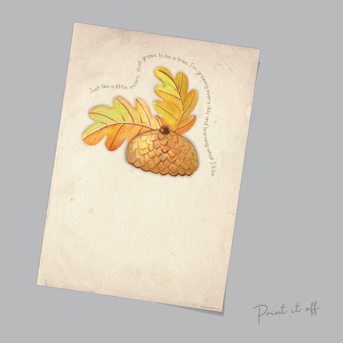 Acorn Fall Autumn Poem / Just a Little Acorn / Handprint Art - Etsy