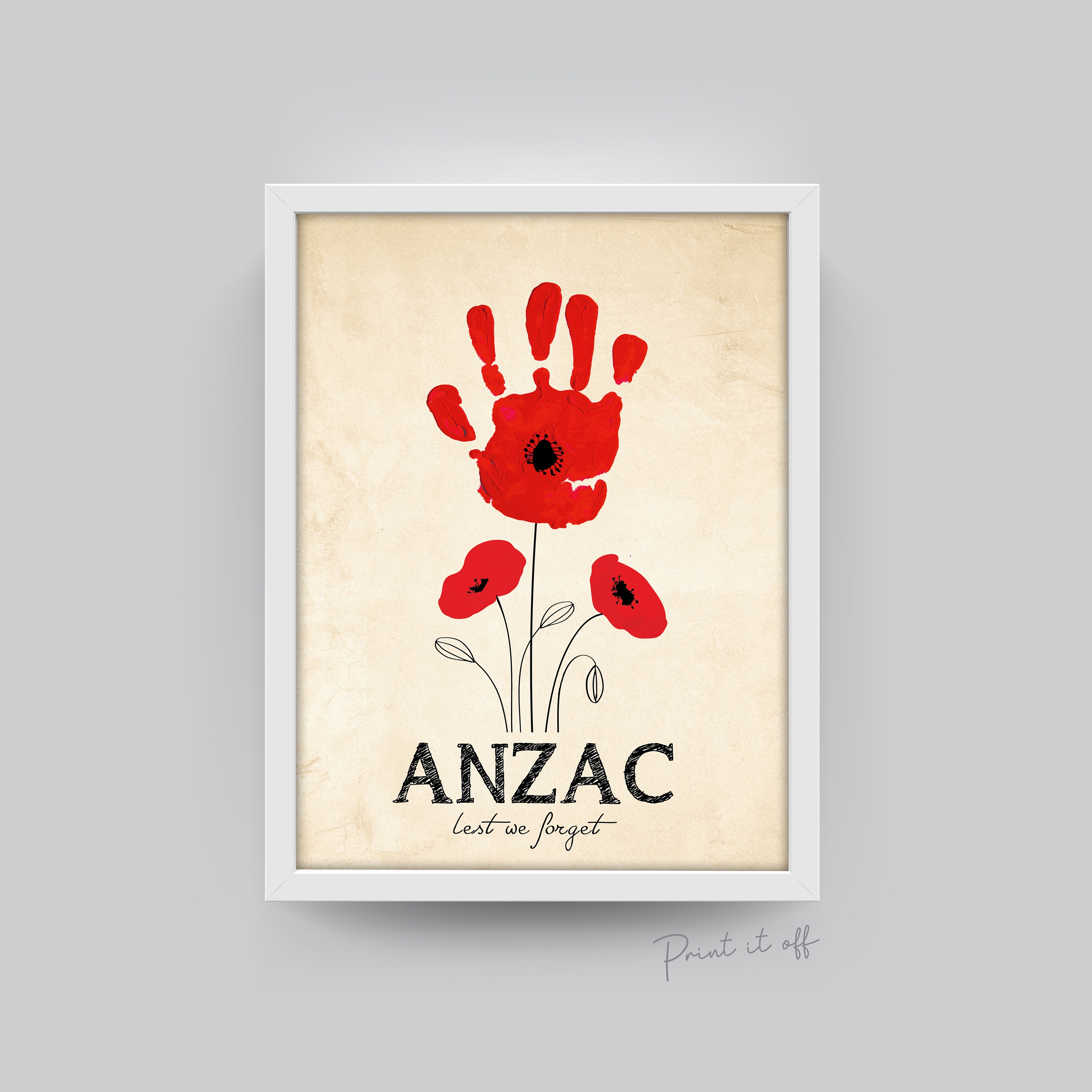 ANZAC Remembrance Day / Handprint Art / Lest We Forget / - Etsy Australia