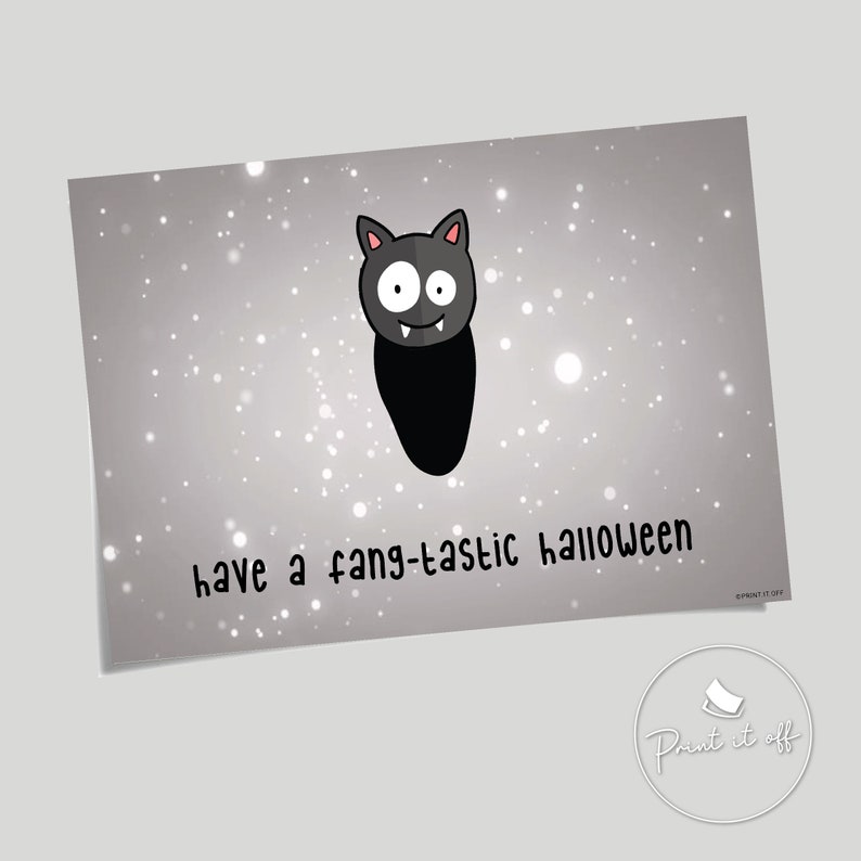 Have a Fang-tastic Halloween / Handprint Art / Bat Happy | Etsy