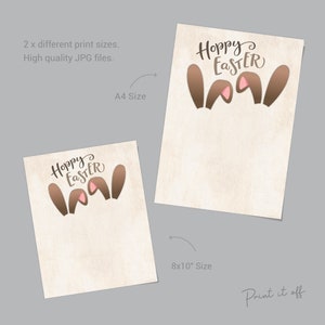 Hoppy Easter 2 X Bunny Brown / Footprint Art / Siblings Foot Feet ...