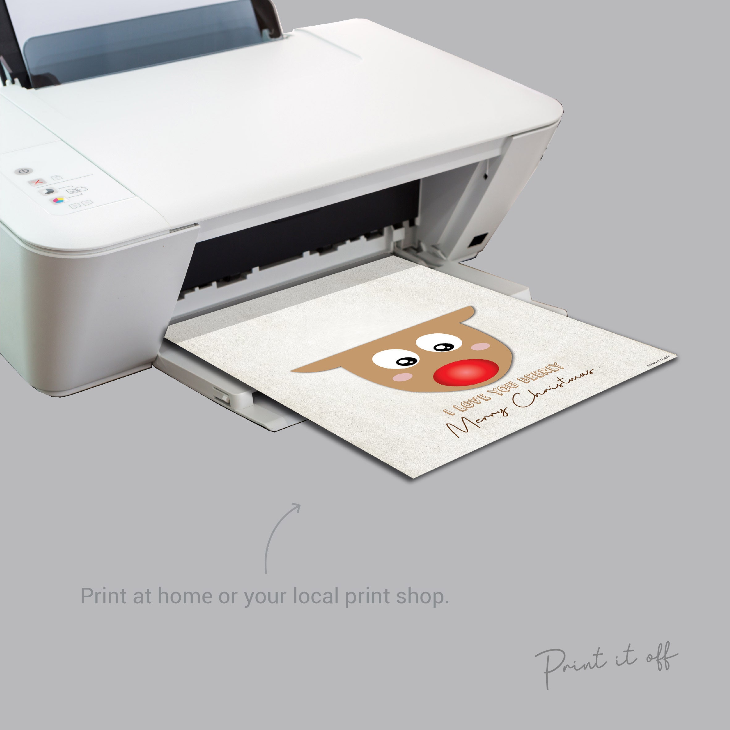 Love You Deerly / Merry Christmas Reindeer / Christmas Xmas Handprint ...