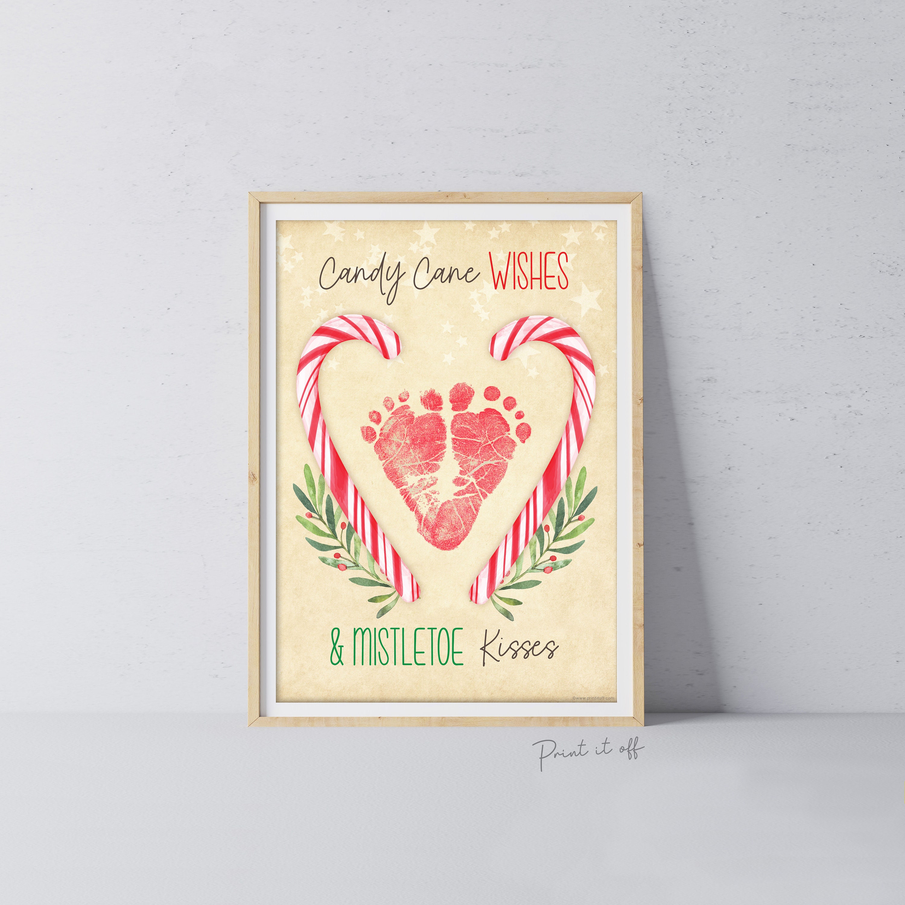 Candy Cane Wishes Mistletoes Kisses Footprint Handprint Art Craft ...