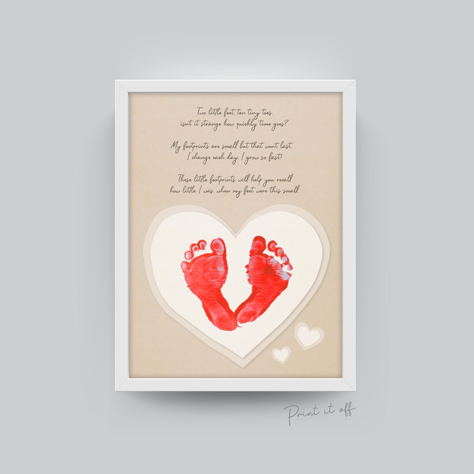 Footprint Poem / Two Feet, Ten Little Toes / Valentine's Day / Feet ...
