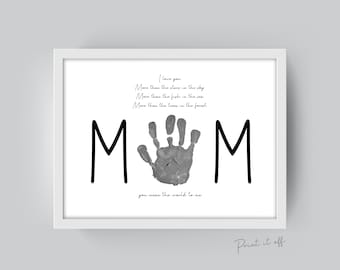 Love You to My Core / Mother's Day / Footprint Handprint | Etsy