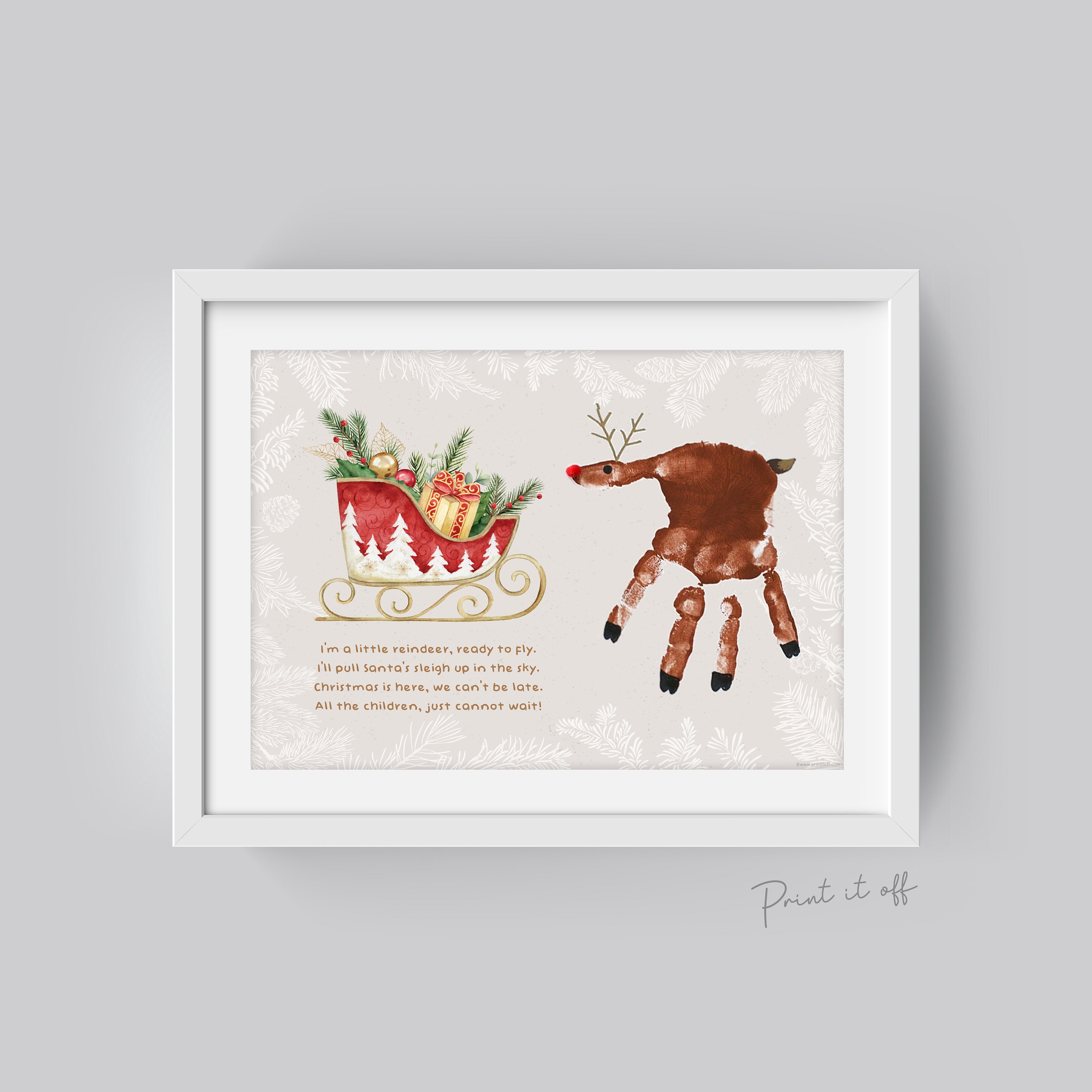 Reindeer Christmas Poem Handprint Art Craft / Xmas Baby - Etsy