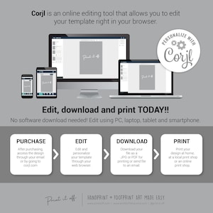 Boot Footprint EDITABLE / Foot Art Craft / Father's Dad Daddy Birthday ...