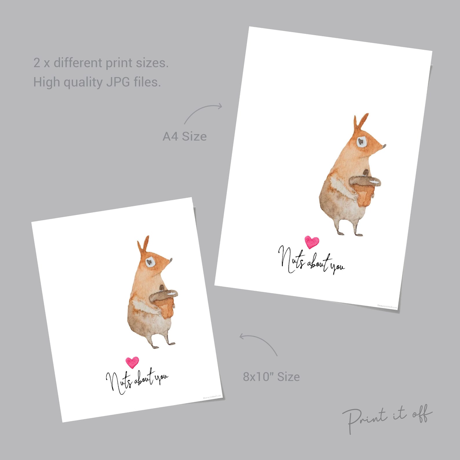 Squirrel Footprint / Nuts About You / Autumn Valentines / Child Kids ...