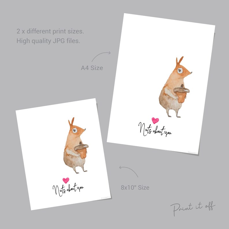 Squirrel Footprint / Nuts About You / Autumn Valentines / Child Kids ...