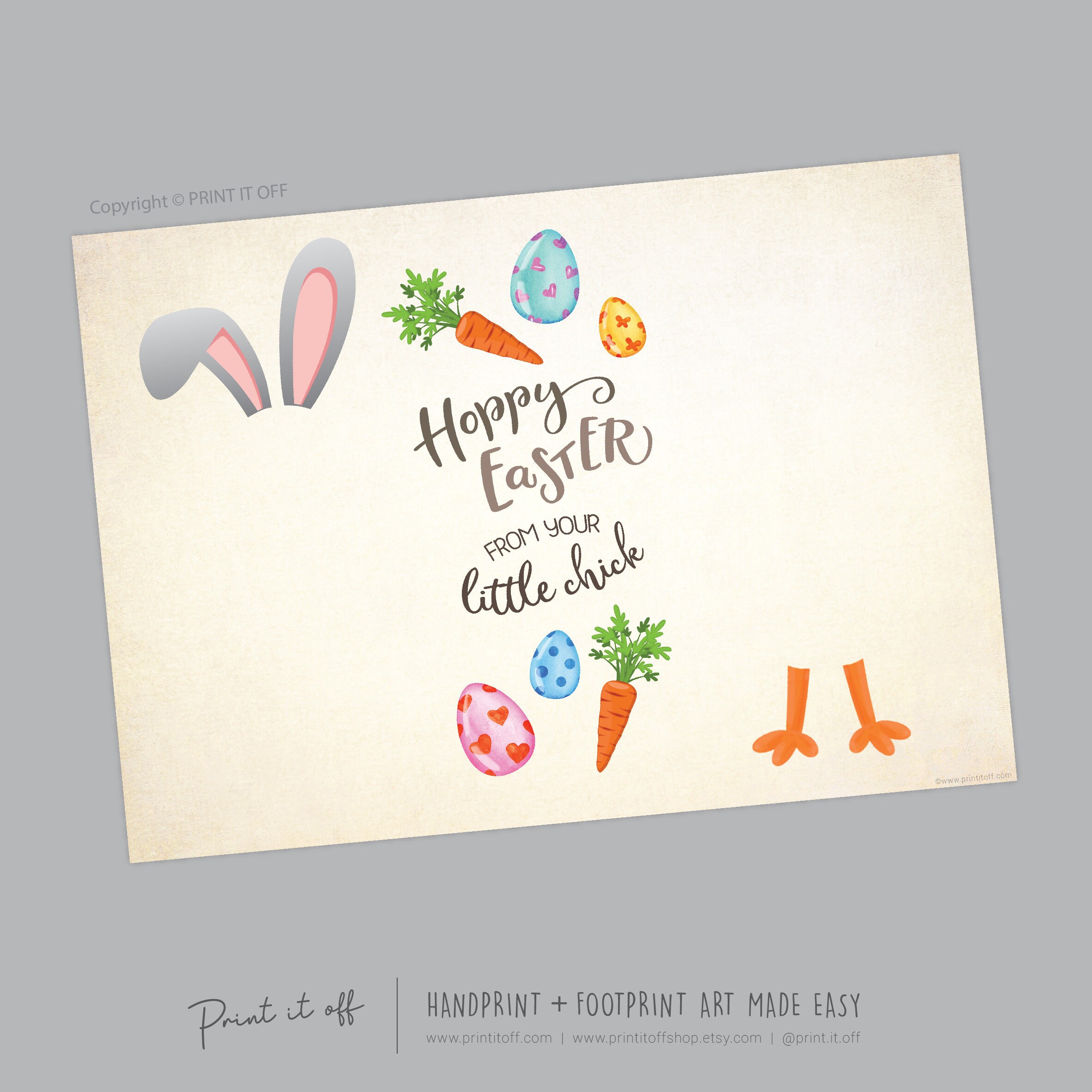 Hoppy Happy Easter Bunny Chick / Footprint Hand Handprint Art / Baby ...