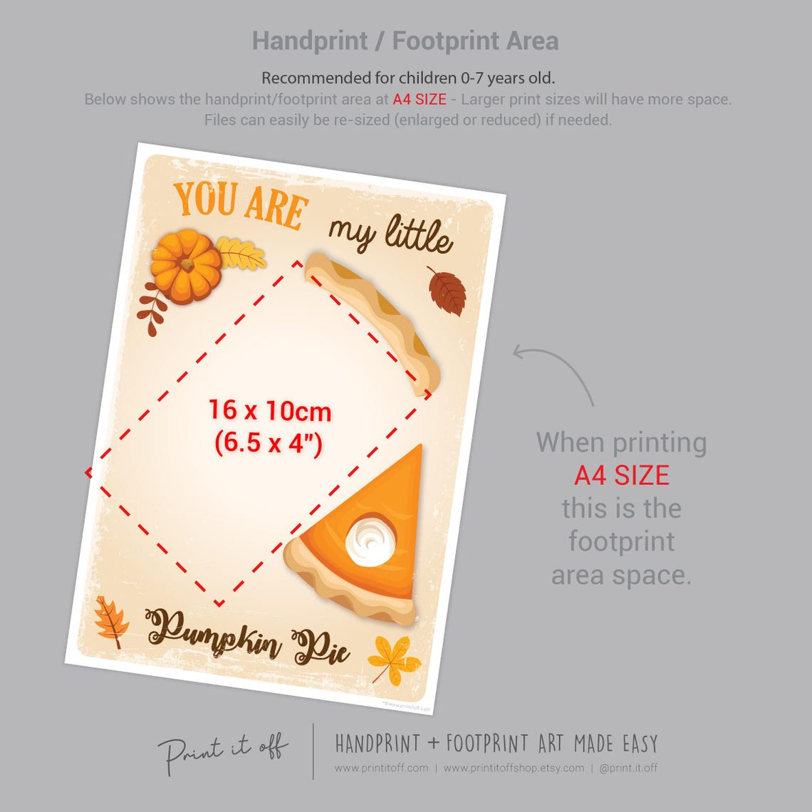 My Little Pumpkin Pie / Footprint Foot Hand Art Craft / Thanksgiving ...