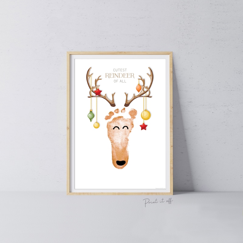 Kids Reindeer Foot Print - Etsy