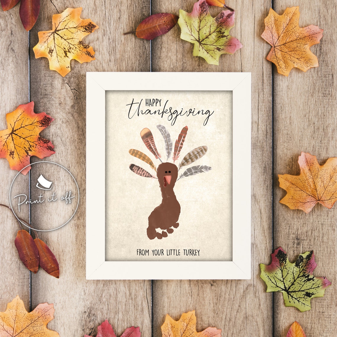 Happy Thanksgiving From Your Little Turkey / Footprint | Etsy
