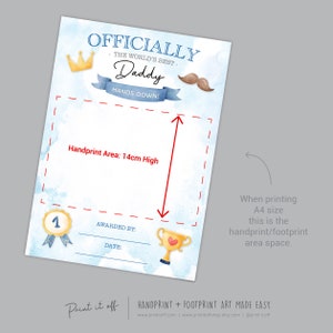 Daddy Certificate Handprint Art Craft / Happy Father's Day Dad / Kids ...