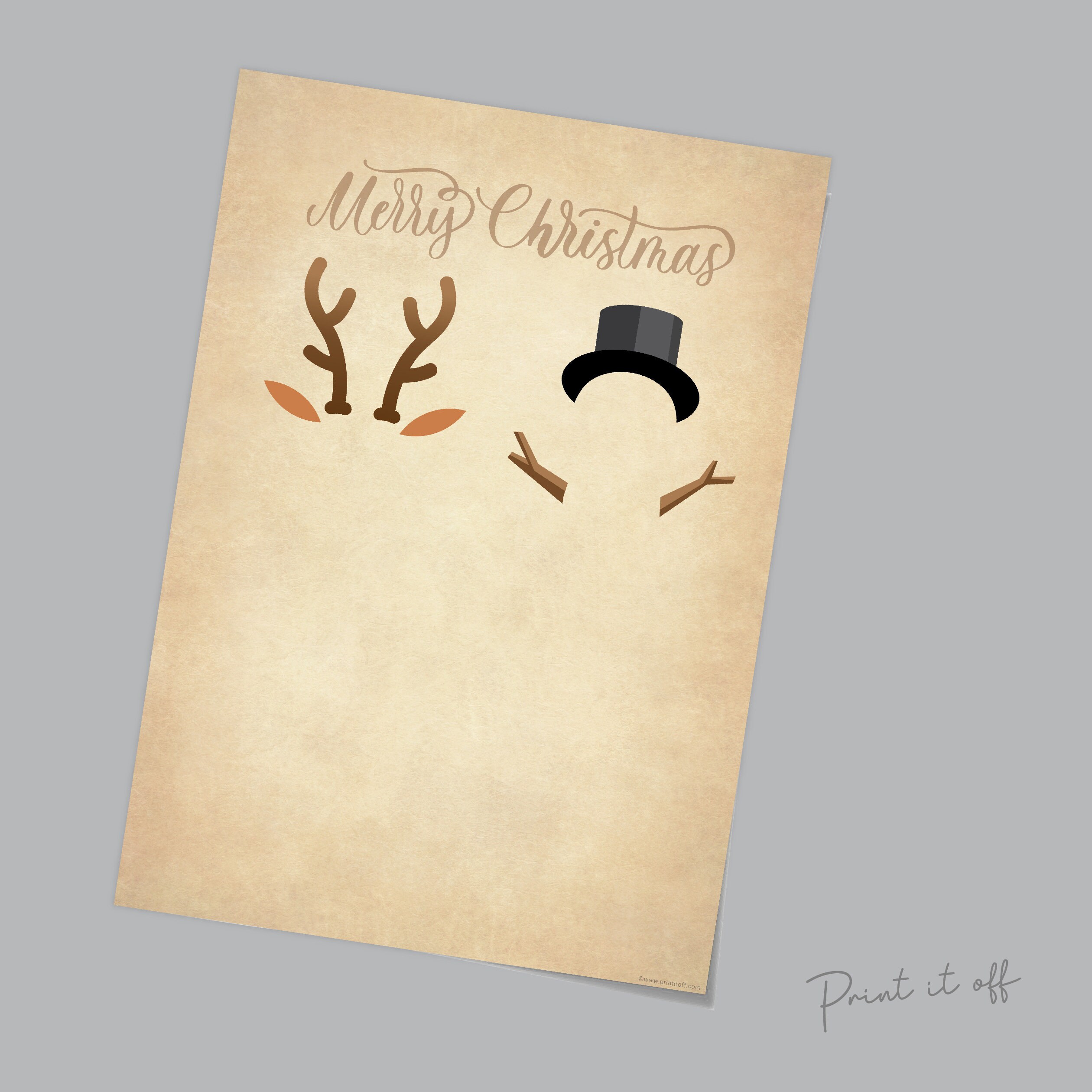 Reindeer Snowman Footprint Foot Art Craft / First Merry - Etsy