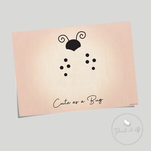 Baby Bottom Print / Cute as a Bug / Ladybug Ladybird / Baby Bum Art ...